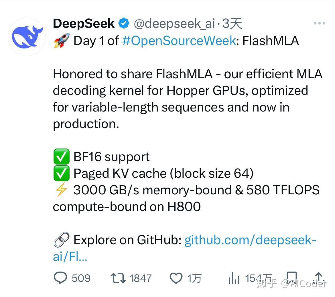 DeepSeek 开源周 - Day 1：FlashMLA，革新 AI 计算的新利器 - 知乎