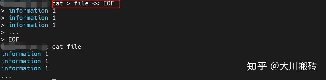 Linux shell：cat