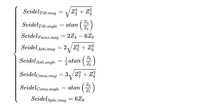 Zernike（泽尼克）转Seidel（赛德尔）系数 - 知乎