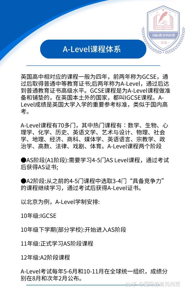 三大国际学校课程体系A-Level、IB、AP 优势！ - 知乎