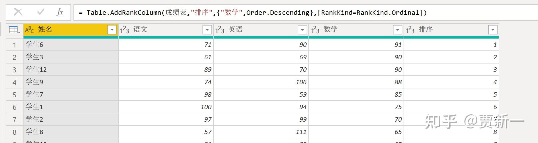 【PowerQuery】M函数-排序操作 - 知乎