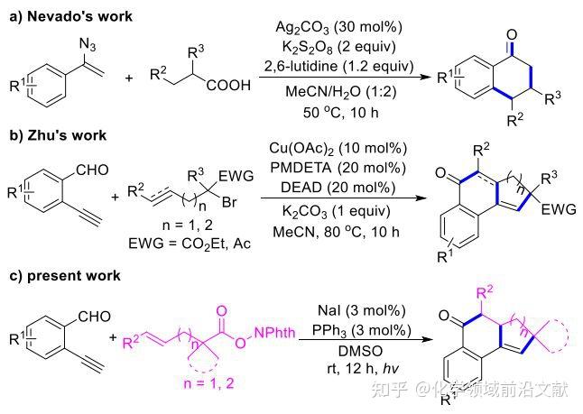 南昌航空大学李杨副Org. Lett.：NaI/PPh3介导的光催化烯炔醛和γ,σ-不饱和N-羟基邻苯二甲酰亚胺酯的脱羧[4+2]/[3+2]环化反应 - 知乎