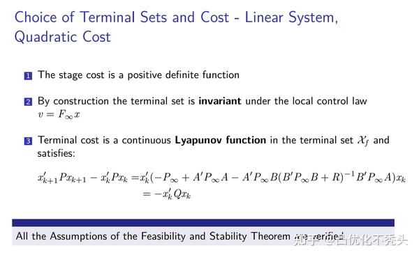 【Linear MPC入门】Model Predictive Control Algorithm, Feasibility and Stability - 知乎