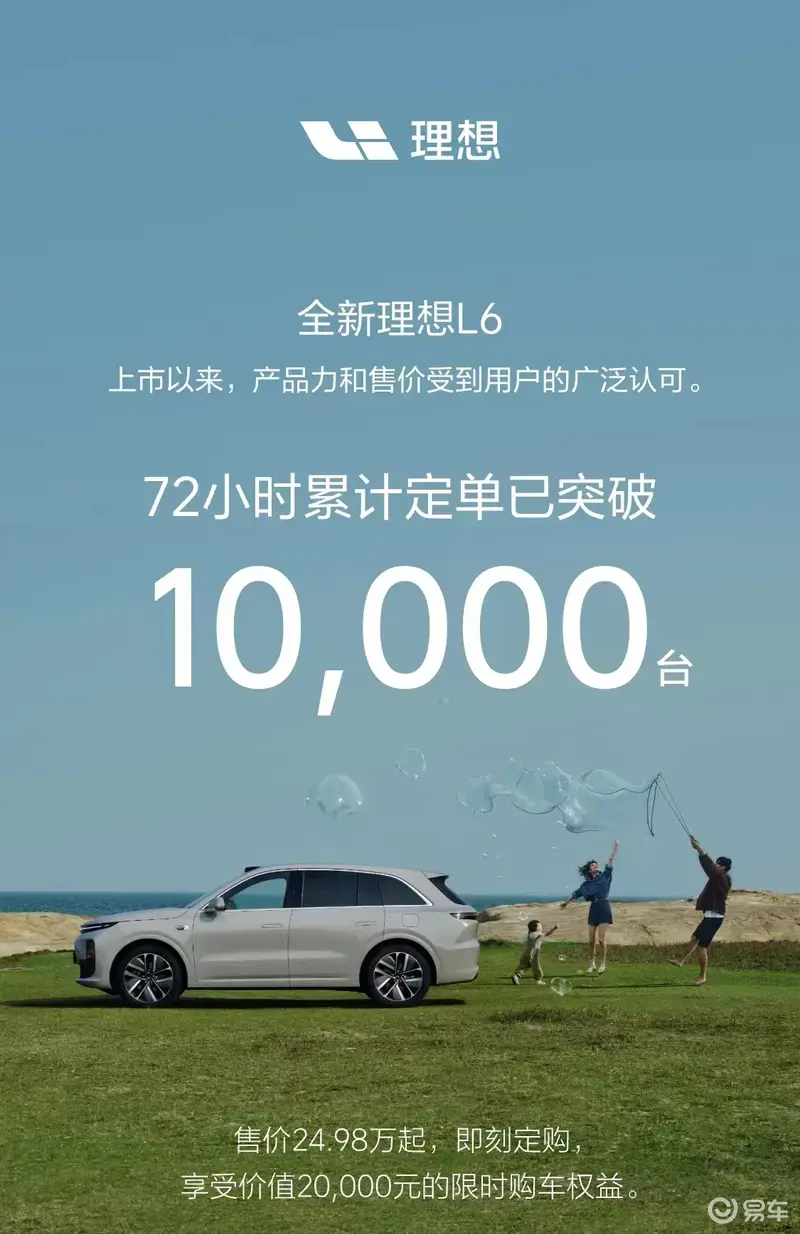 【理想L6上市72小时累计定单突破10000台 售24.98万元起】 - 知乎