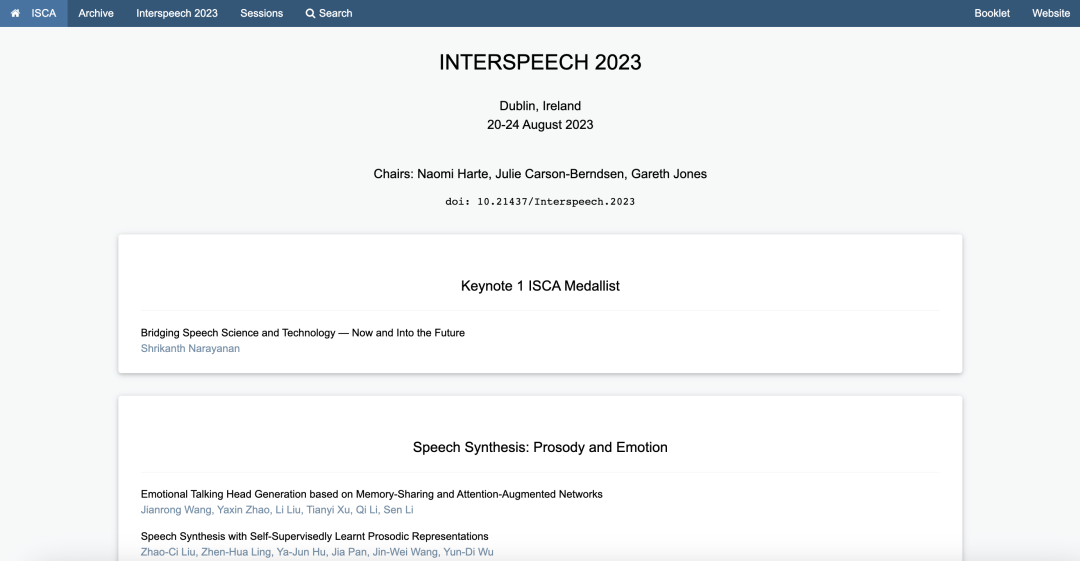 INTERSPEECH 2023论文公开链接(paper list) - 知乎