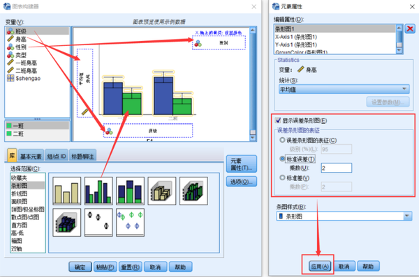 Spss—误差条形图绘制