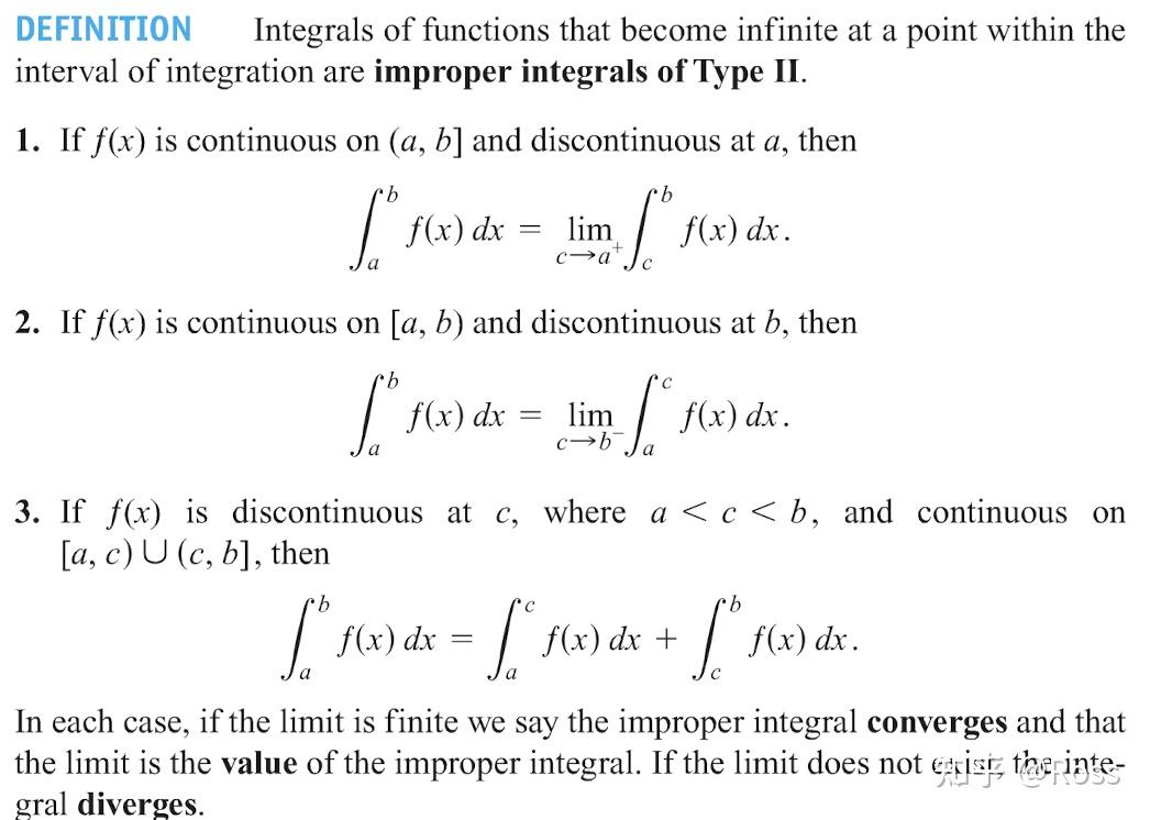 反常积分(Improper Intergrals) - 知乎