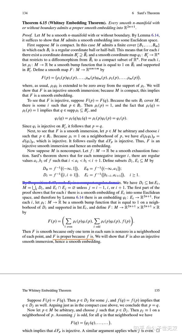 Lee《光滑流形导论》第134页Whitney Embedding Theorem注释 - 知乎