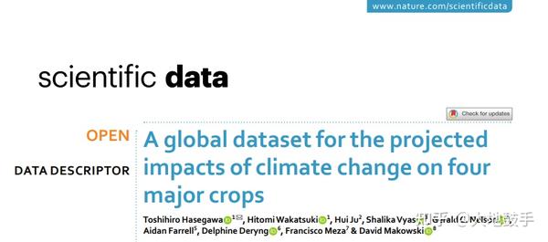 Scientific Data|评估气候变化对四种主要作物影响的全球数据集 - 知乎