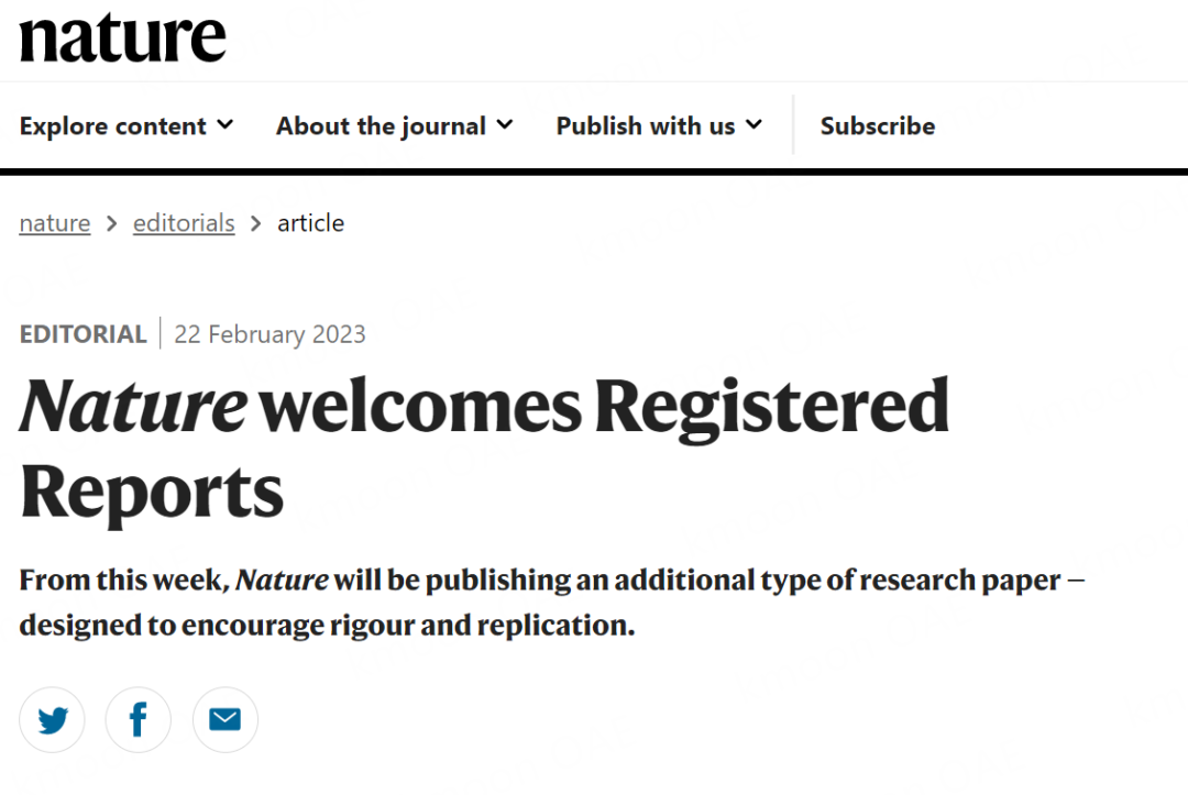 Nature 重磅开启新论文发表形式：实验开始前就可投，阴性结果也能发！ - 知乎