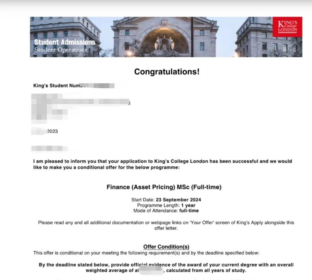 【offer喜报】211大学85+，斩获24Fall KCL offer！ - 知乎