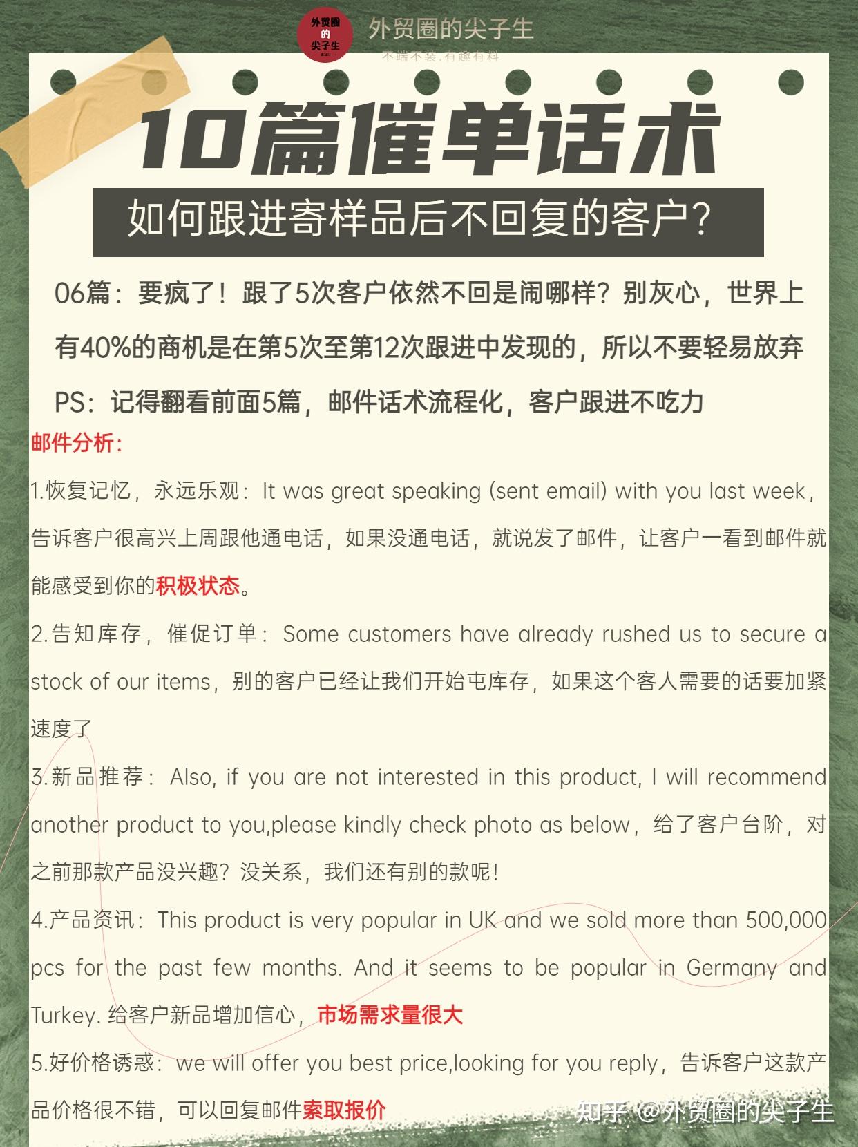 跟进寄样品后不回复客户邮件话术系列（六） - 知乎