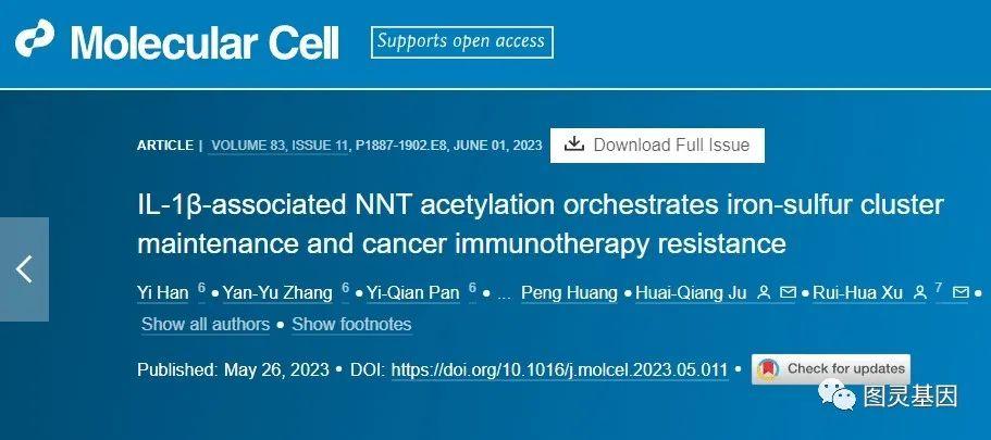 Mol Cell | 中山大学肿瘤医院徐瑞华团队发现 IL-1β诱导铁死亡机制 - 知乎