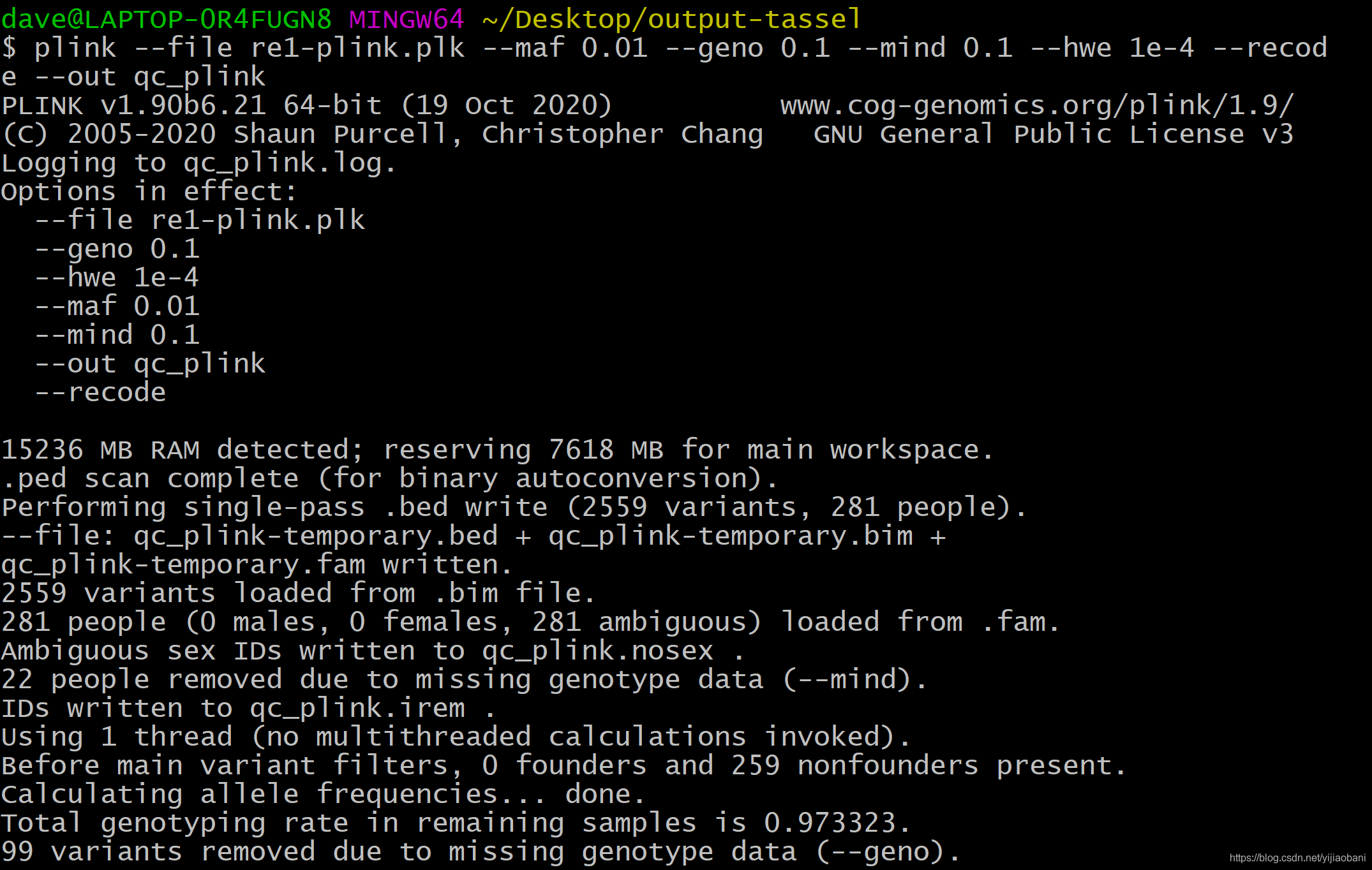使用TASSEL学习GWAS笔记（2/6）：对基因型数据进行质控及导出基因型 - 知乎