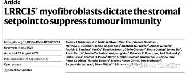 Nature｜LRRC15+成纤维细胞与肿瘤免疫 - 知乎