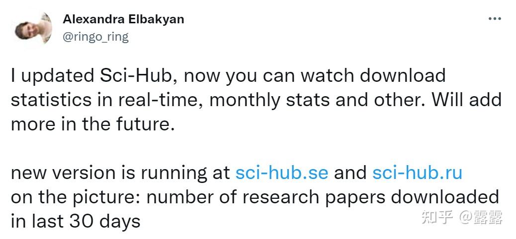 Sci-Hub推出2022年最新版！新增了：实时查看下载统计 - 知乎
