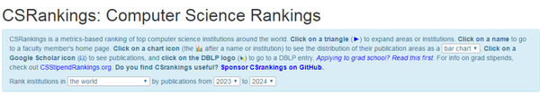 2024 CSRankings全球计算机专业排名更新！ - 知乎