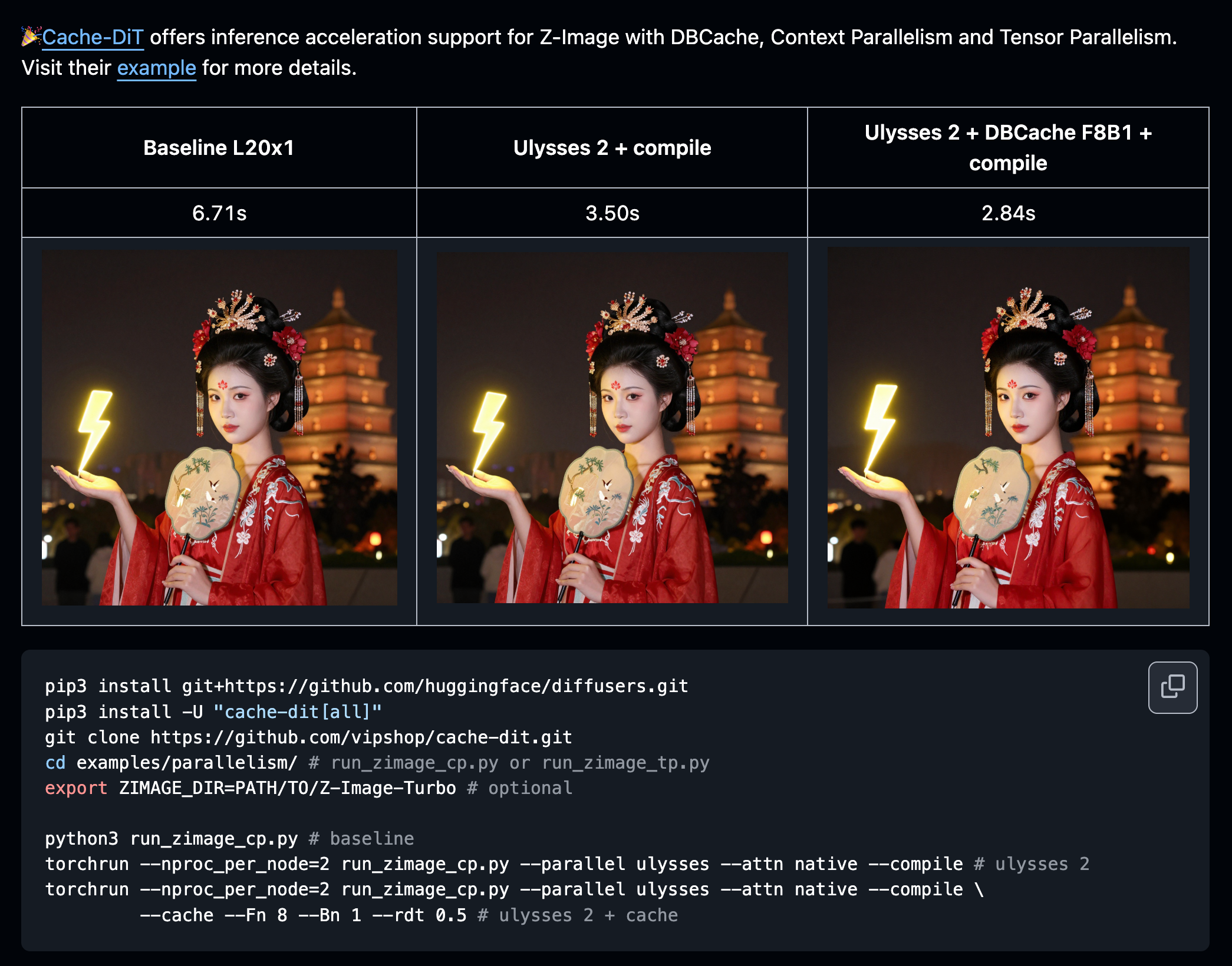 [Diffusion推理] 🔥CacheDiT支持Z-Image分布式推理和缓存加速 - 知乎