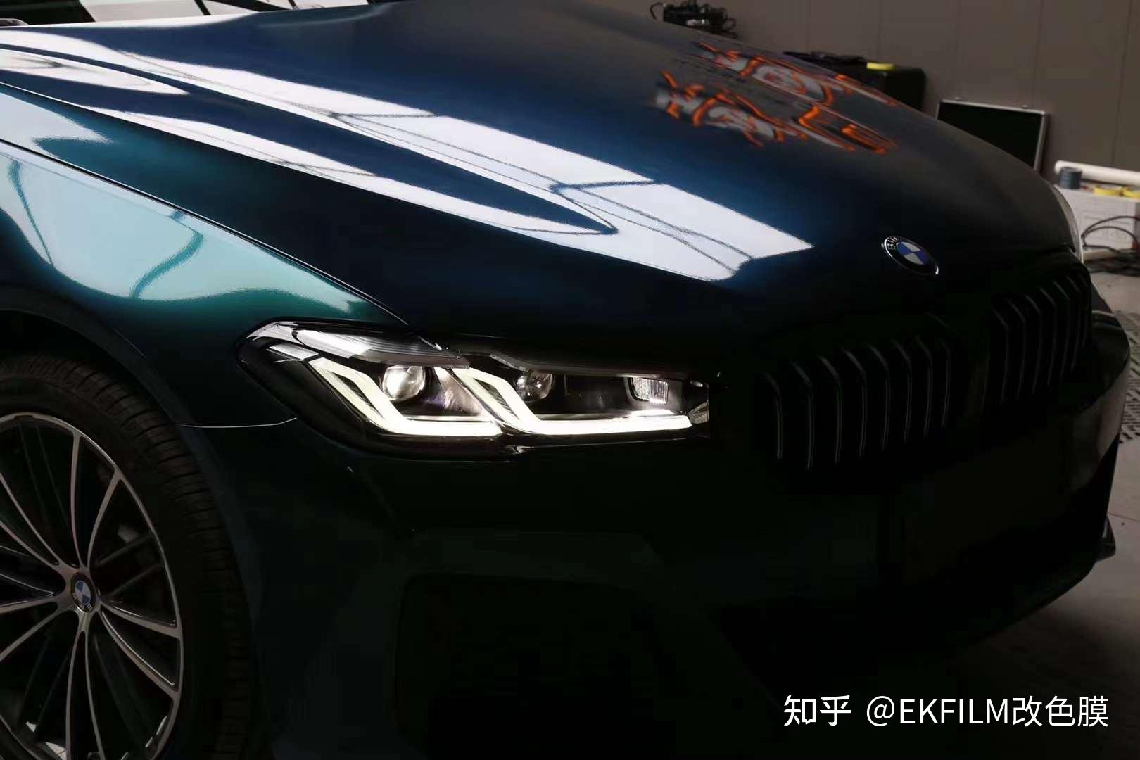 适合夏天贴的颜色：宝马5系贴膜EKFILM-EK改色膜钻石马丁绿 - 知乎