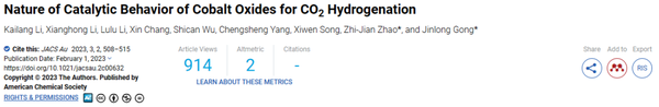 天津大学巩金龙教授、赵志坚教授团队最新JACS Au：钴氧化物对CO2加氢催化行为的本质 - 知乎