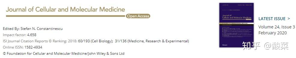 解刊 | 《Journal of Cellular and Molecular Medicine 》 - 知乎