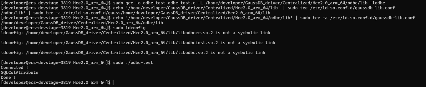 开发者空间安装ODBC驱动，编写应用程序操作GaussDB数据库 - 知乎