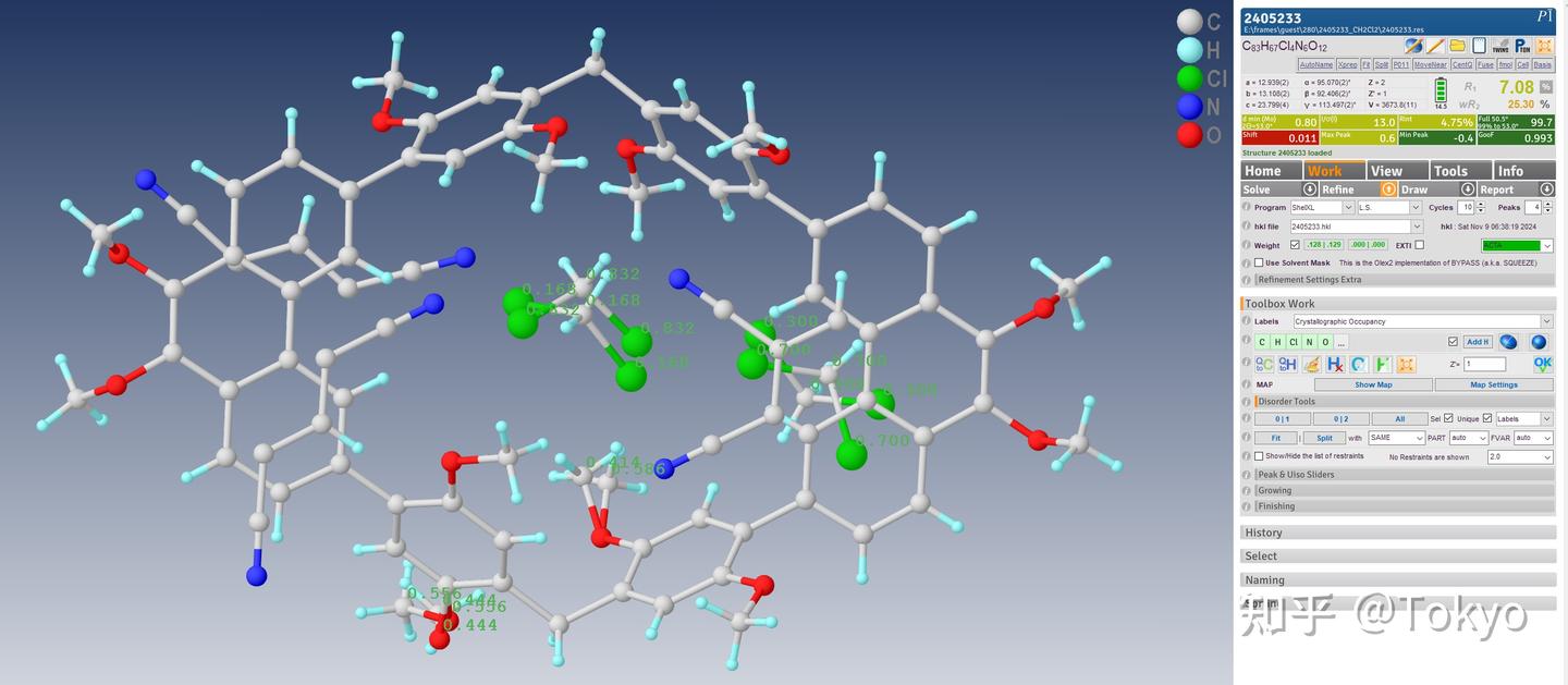 Olex2基操-查看不对称单元各片段占比 - 知乎