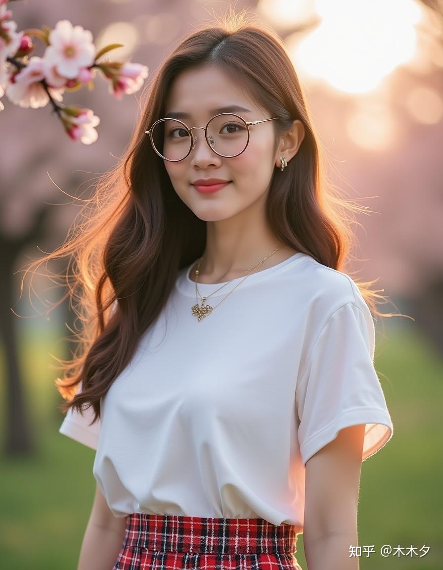 JK，格子裙，白T恤，眼镜 | FluxDev | 提示词 - 知乎