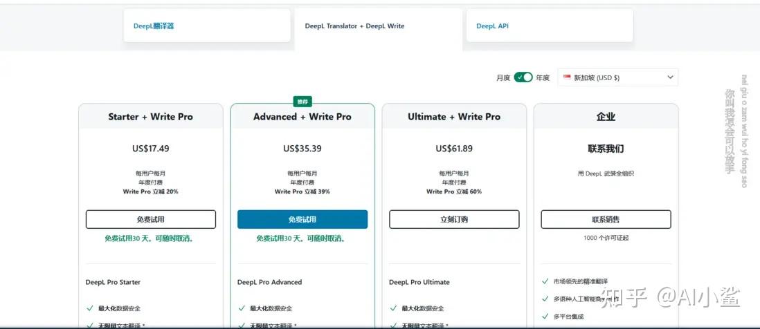 【小白向】如何订阅支付DeepL，订阅DeepL Pro以及申请DeepL API？ - 知乎
