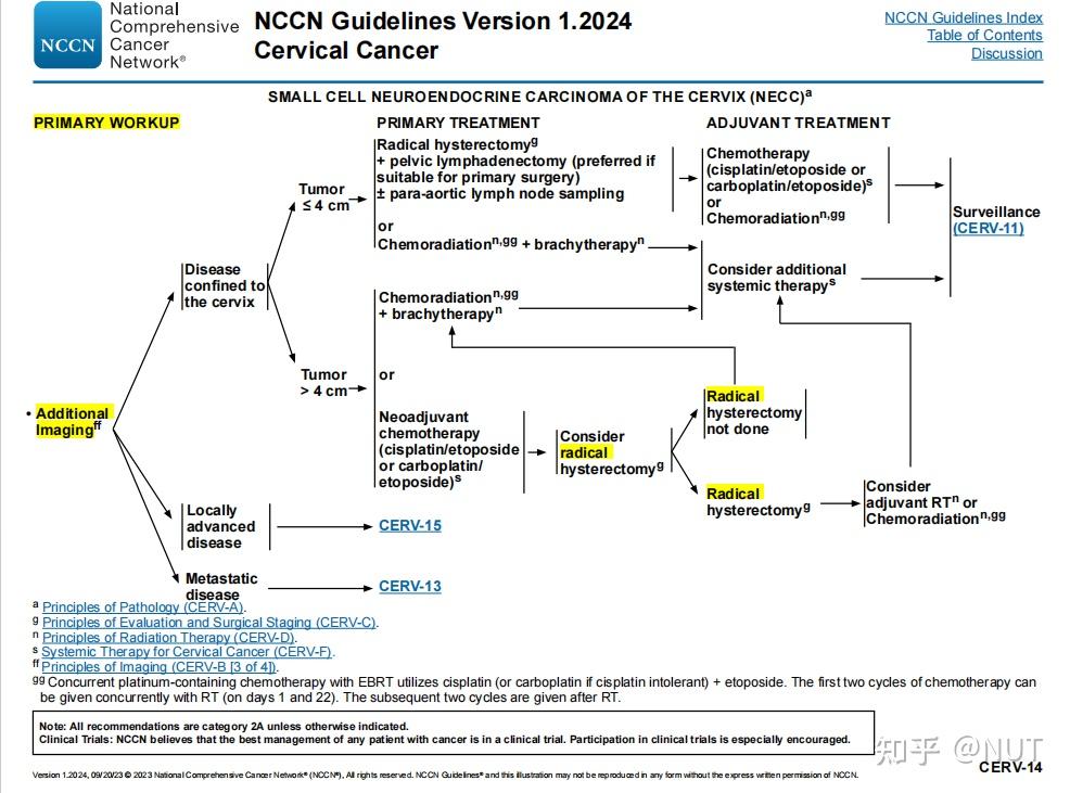 【转载】NCCN临床实践指南：宫颈癌（2024.V1）更新内容一览 - 知乎