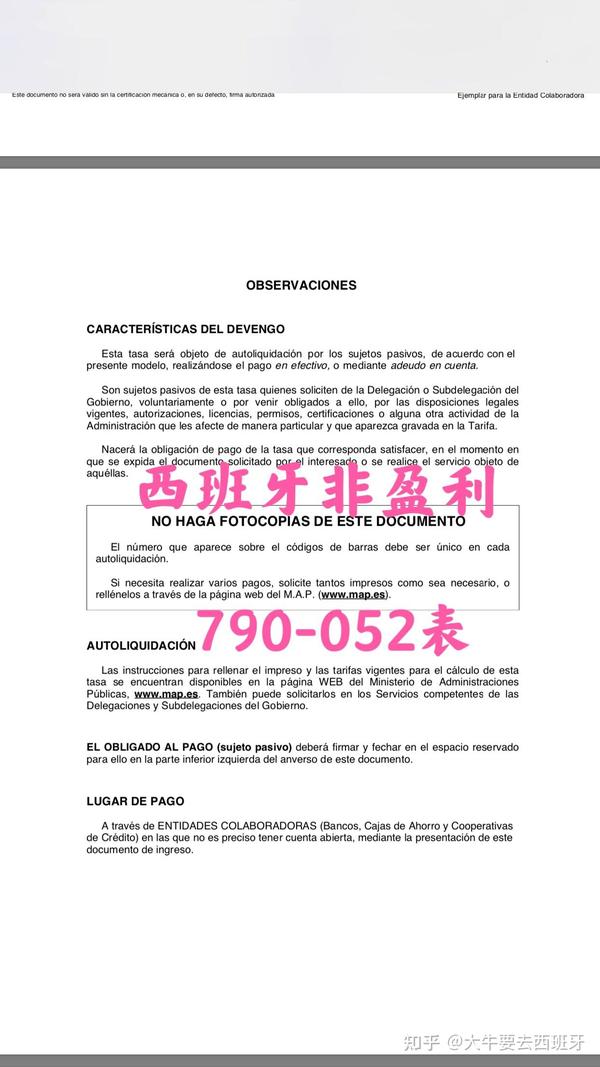 西班牙移民DIY攻略之790-052表格 - 知乎