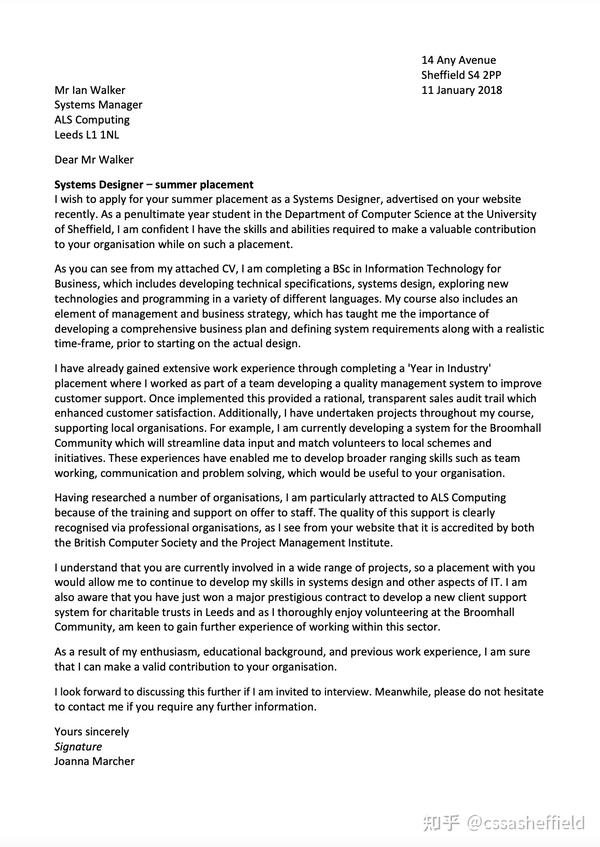 CSSA生活｜英国求职Cover Letter怎么写？ - 知乎