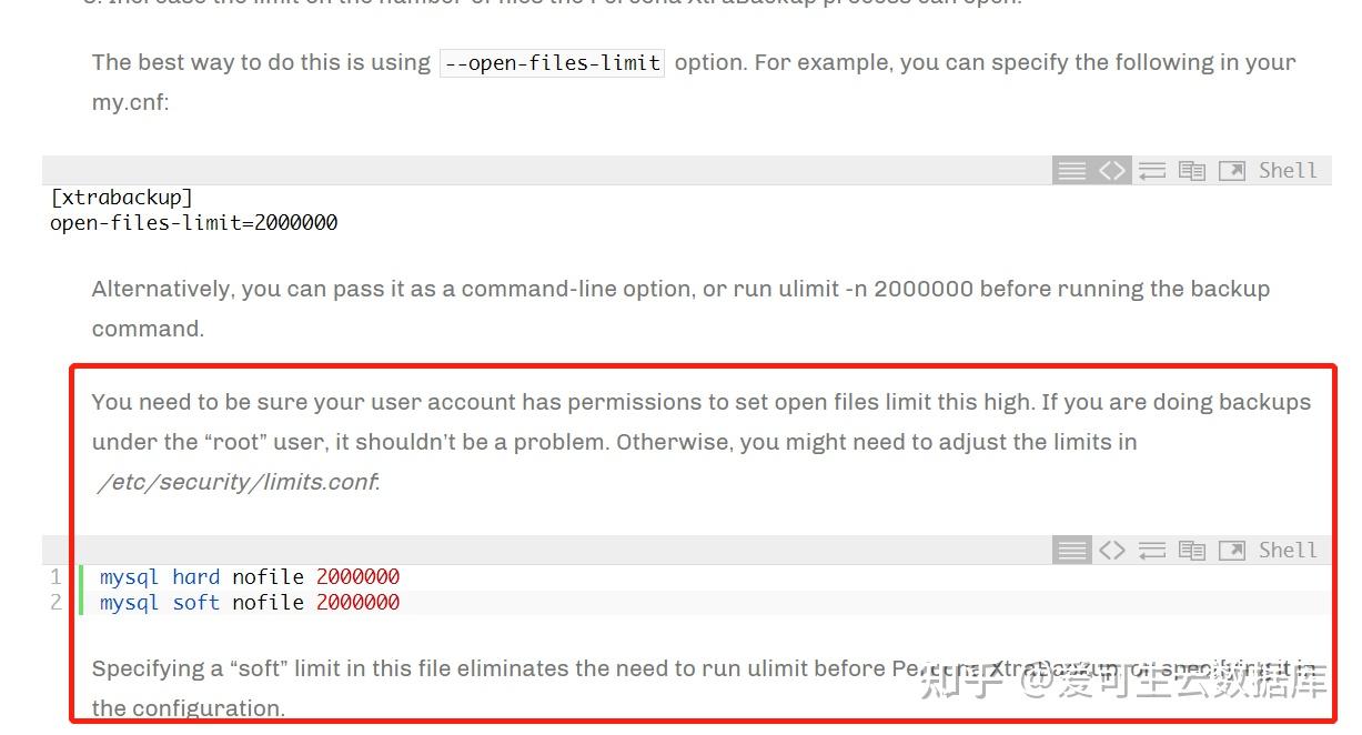 故障分析 | xtrabackup 多表备份报错“ too many open files ” - 知乎
