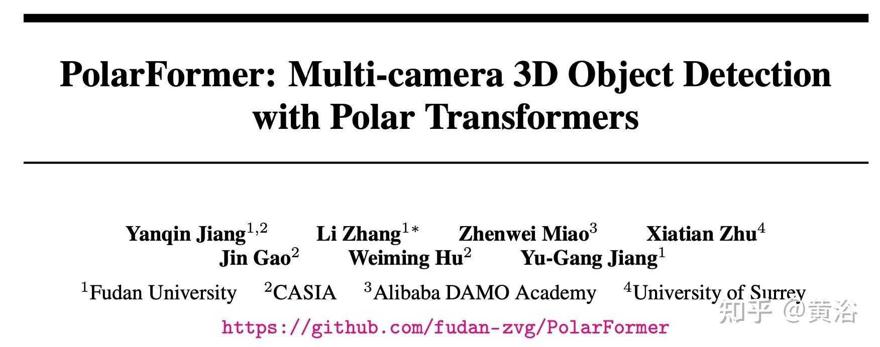 PolarFormer：极transformer的多摄像头3D目标检测 - 知乎