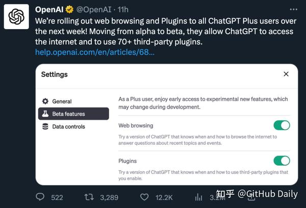 ChatGPT 发布重磅更新，插件系统即将上线！ - 知乎