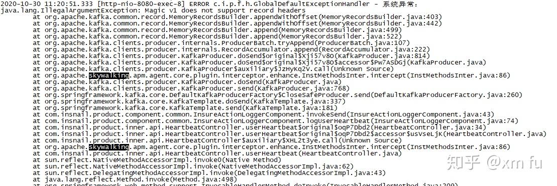 kafka写入异常:Magic v1 does not support record headers - 知乎