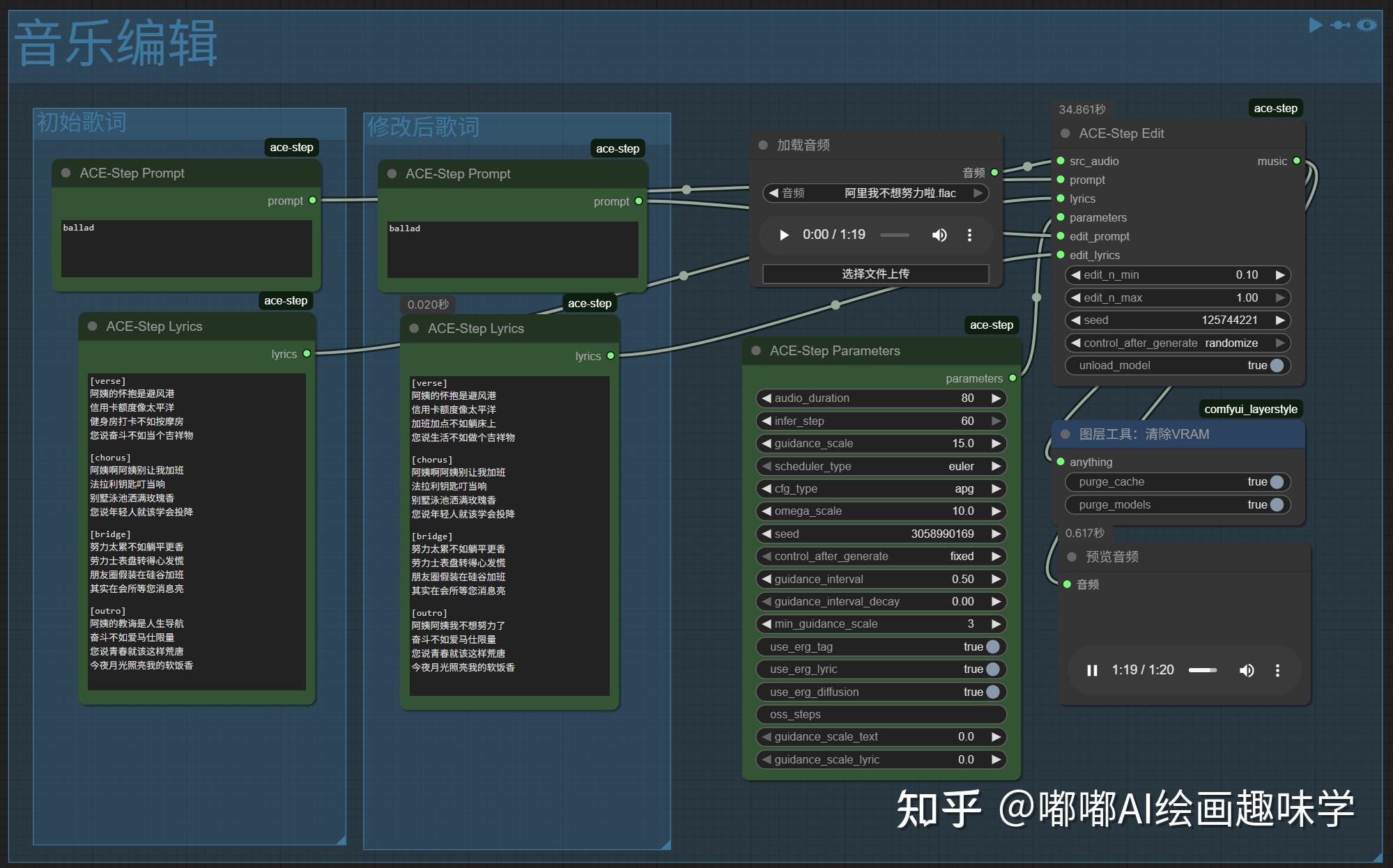 [ComfyUI]Suno平替！ACE-Step开源音乐模型实测：5秒生成30秒音频｜19语种+10G显存可玩（附工作流） - 知乎