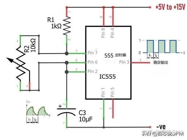 手把手教你555定时器闪光灯电路：元器件清单+工作原理详解 - 知乎