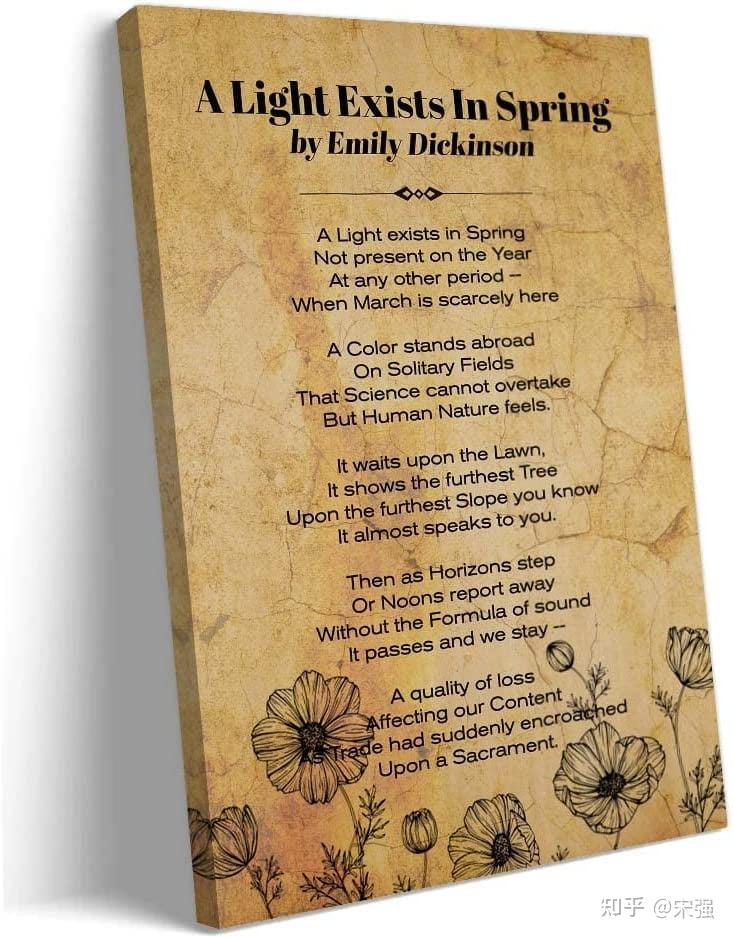 Emily Dickinson(艾米莉·狄金森)《A Light exists in Spring》《一束光存在于春天》解析 - 知乎