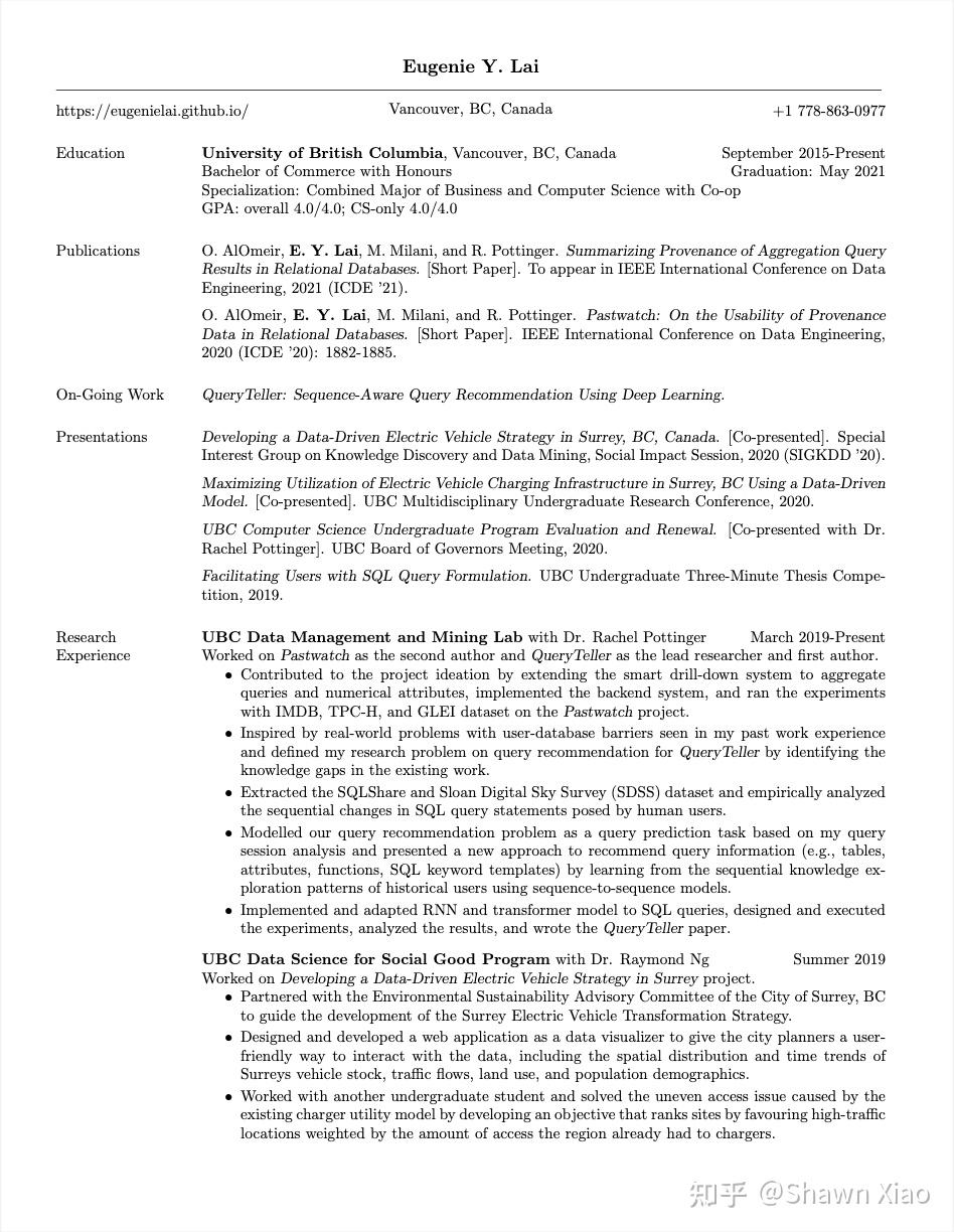 申请经验 DIY申请CV简历怎么写（CV/Resume） - 知乎