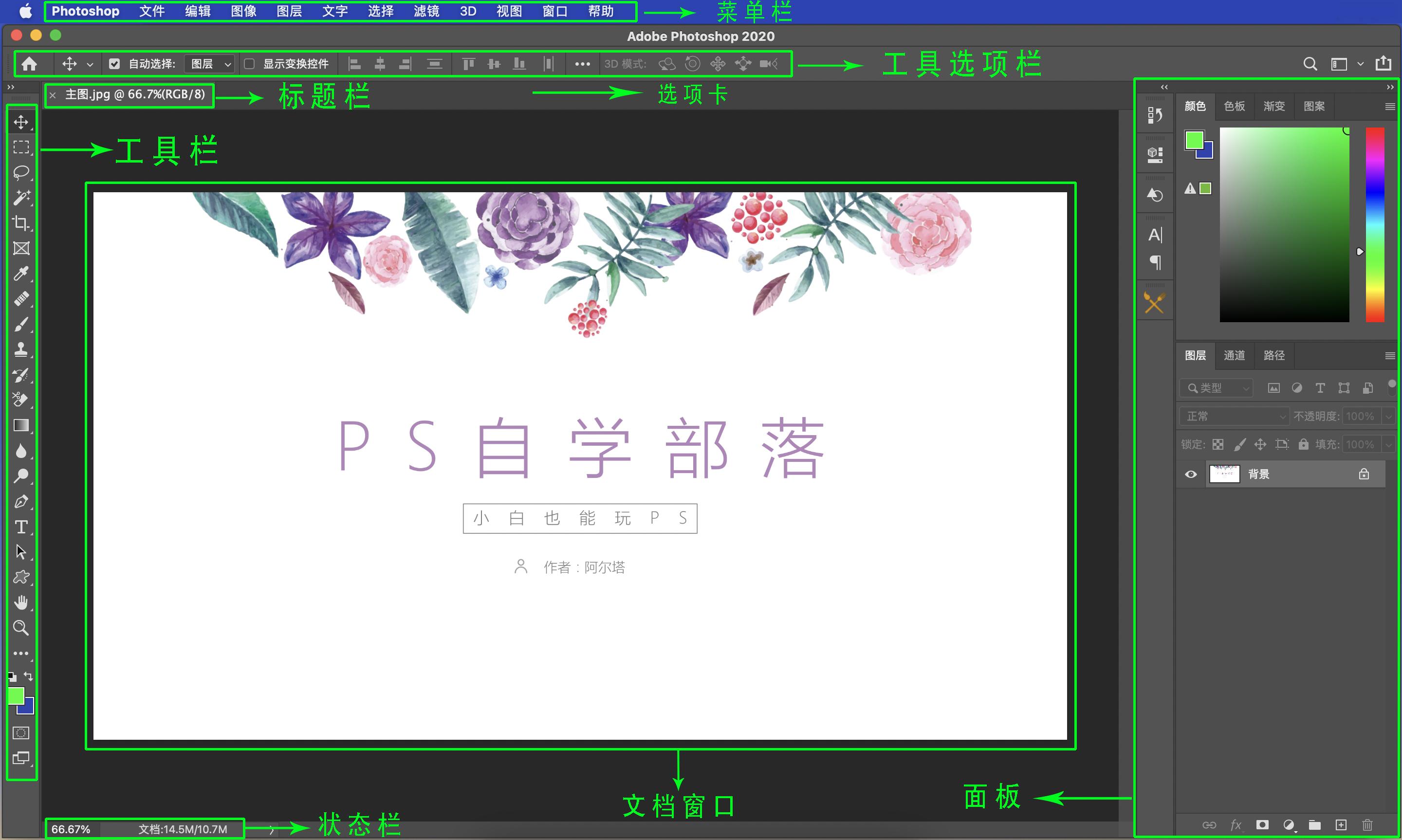 【photoshop入门学习笔记】第5节:标题栏(及选项卡)、文档窗口和状态栏的介绍 知乎