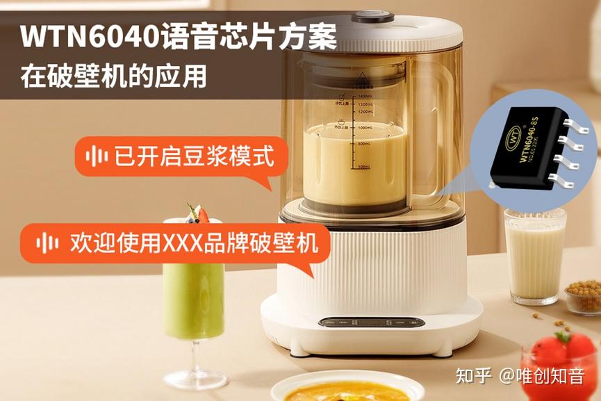 OTP语音芯片低成本破壁机语音播报方案-WTN6040-8s –WT/唯创知音 - 知乎