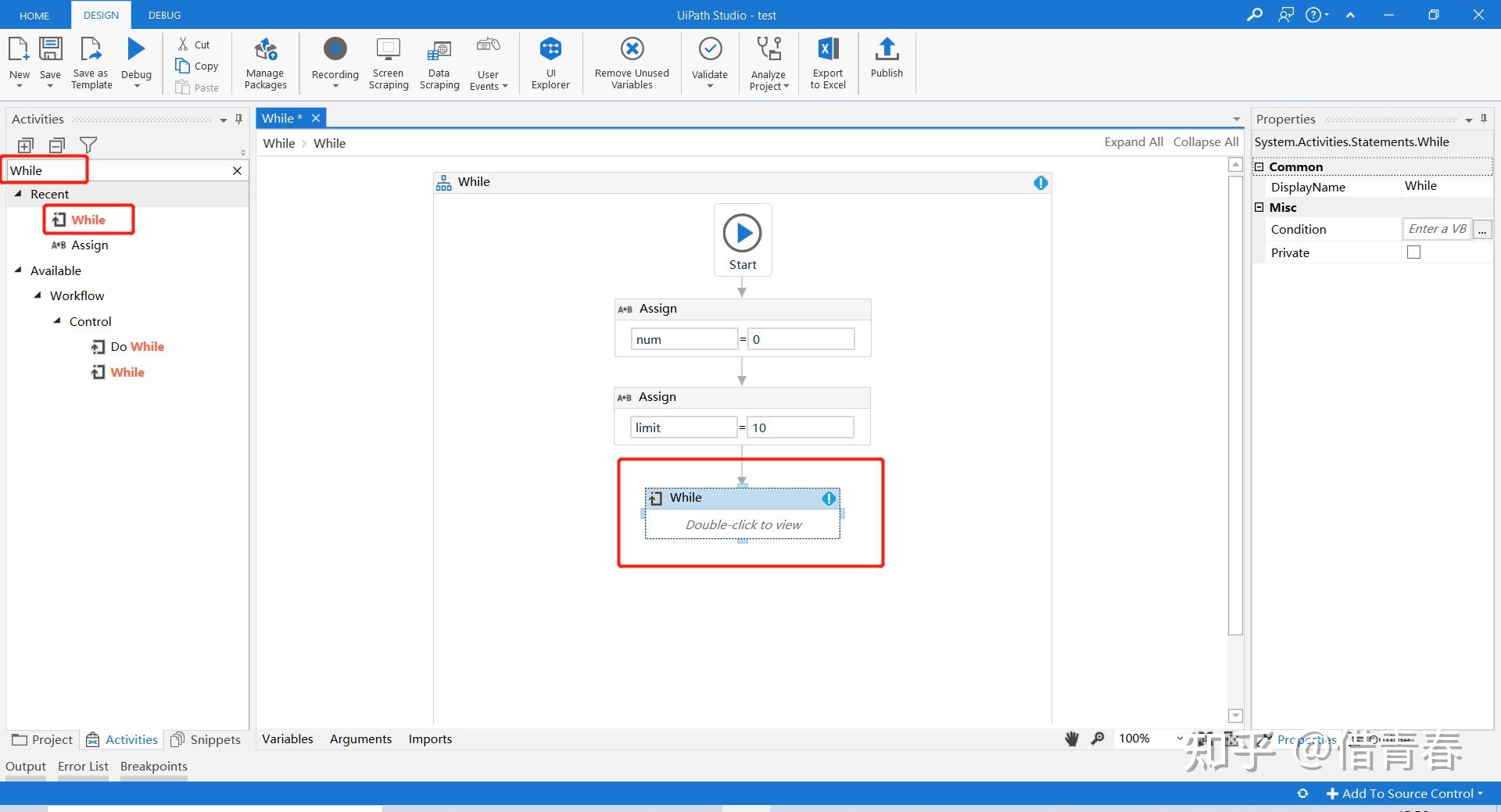 八、UiPath循环活动While的介绍和使用(转） - 知乎