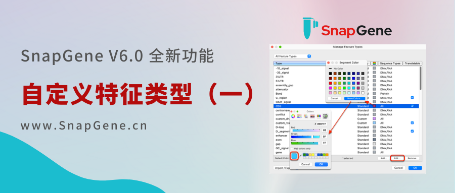 SnapGene V6.0 全新功能：自定义特征类型（一） - 知乎