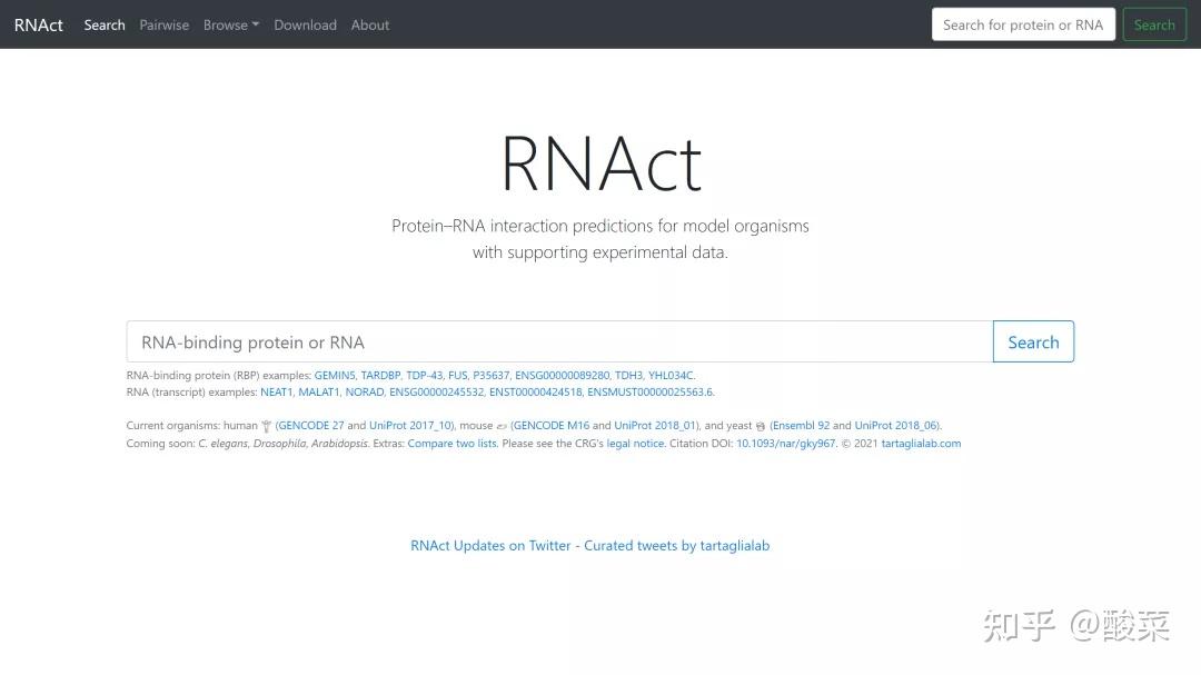 不容错过的RNA-蛋白结合全局预测数据库，快来试一下吧 - 知乎