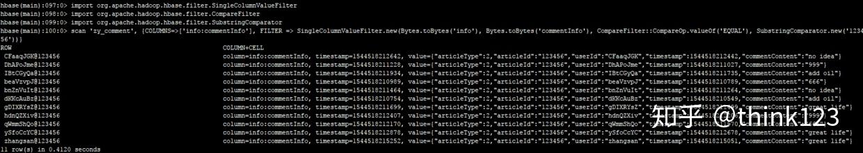 HBase scan命令详解 - 知乎