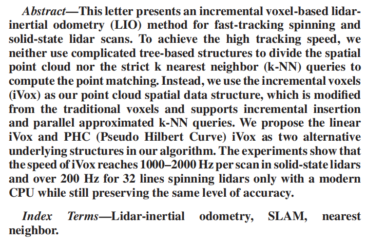 2022年-Faster-LIO：使用并行稀疏增量体素的轻量级紧耦合雷达惯性里程计-由智行者科技、北京市科技局基金联合支持 - 知乎