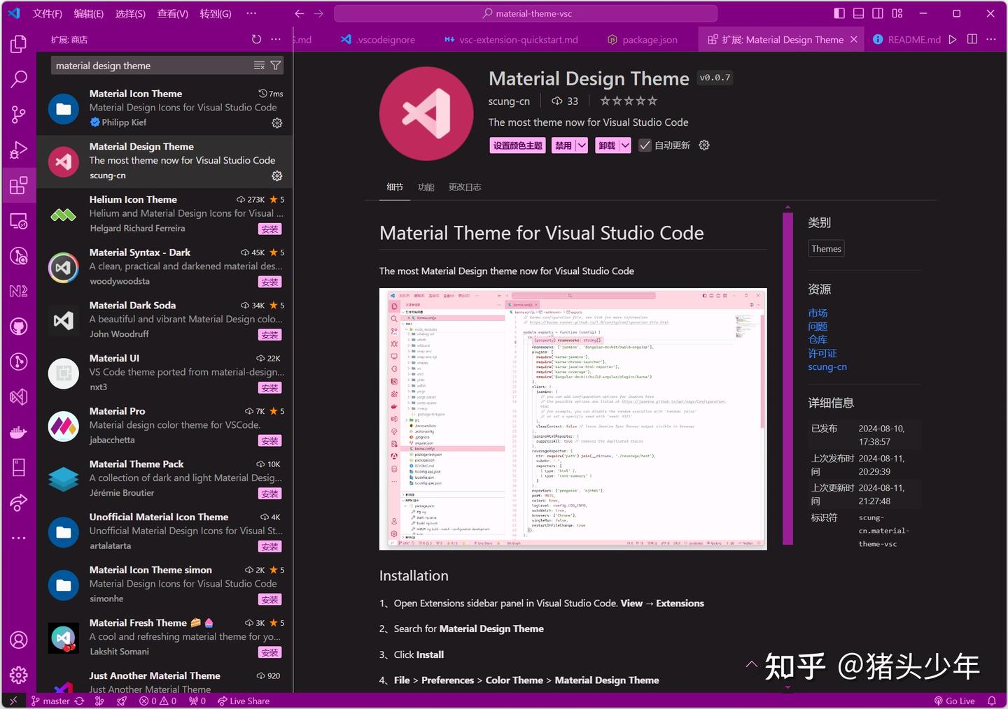 最漂亮vscode主题 Material Design Theme - 知乎