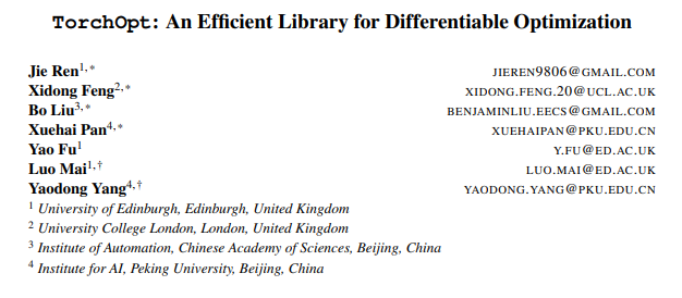 Talk | 北京大学刘博&UCL冯熙栋-TorchOpt，一个高效的可微优化库 - 知乎