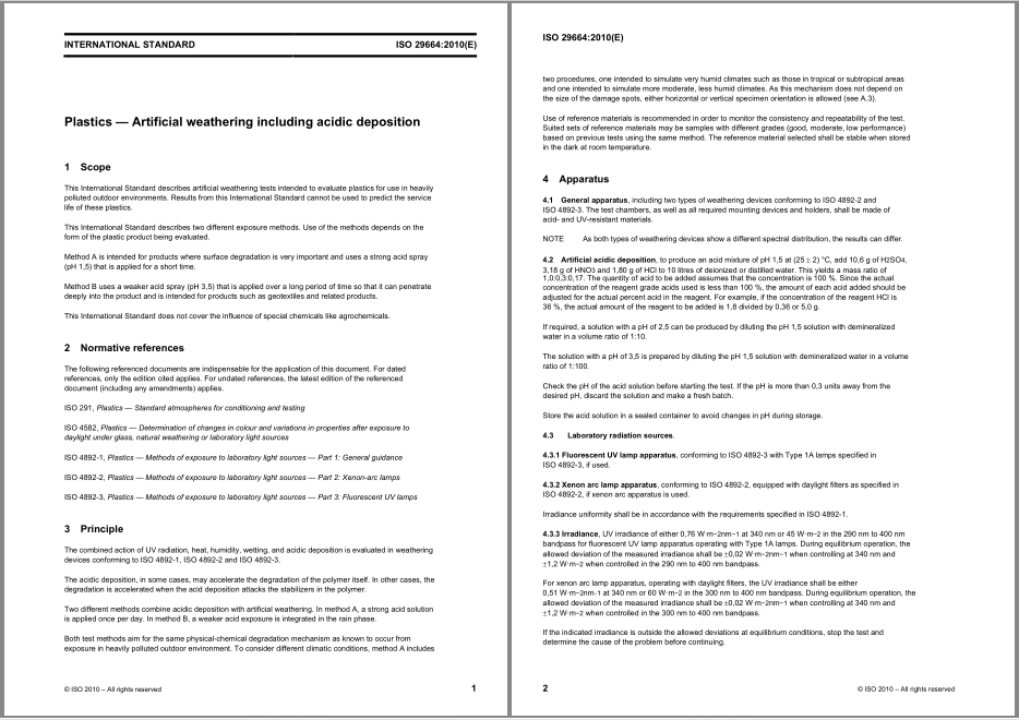 ISO 29664-2010 （原版PDF）+Chinese（ISO中文版翻译）中文名称：塑料--包括酸沉降的人工风化 - 知乎
